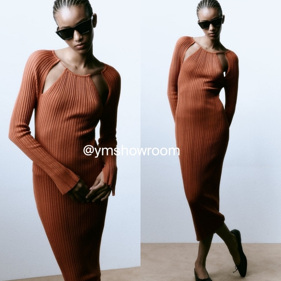 Zara | Dresses | Last Zara Ribbed Cutout Dress | Poshmark